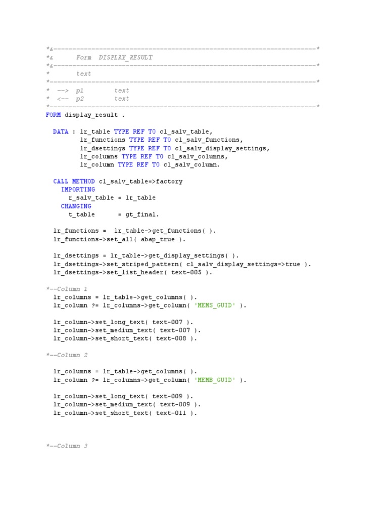Form ALV | PDF | Computer Programming | Data