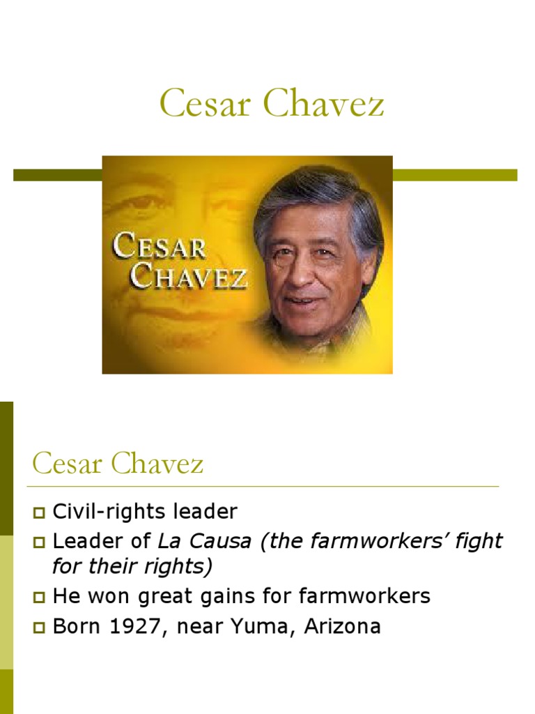 Cesar Chavez - Civil-Rights Champion | PDF | United Farm Workers ...
