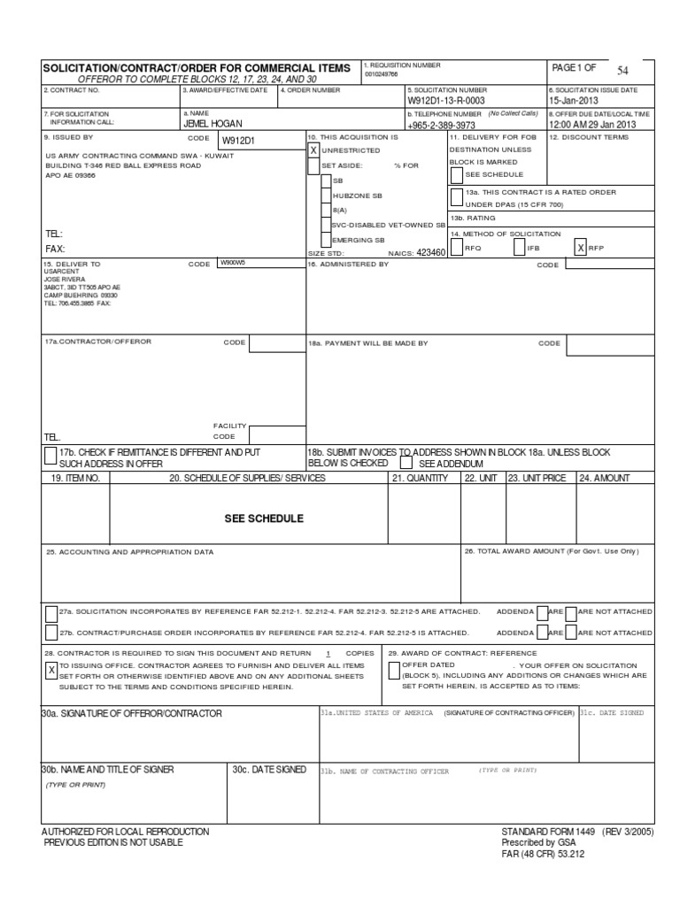 Exhibit 7 aW912D1-13-R-0003 (Site Visit Removed) FINALLY POSTED AFTER ...