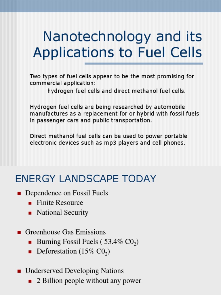Nanotechnology and Fuel Cells | PDF | Fuel Cell | Proton Exchange ...