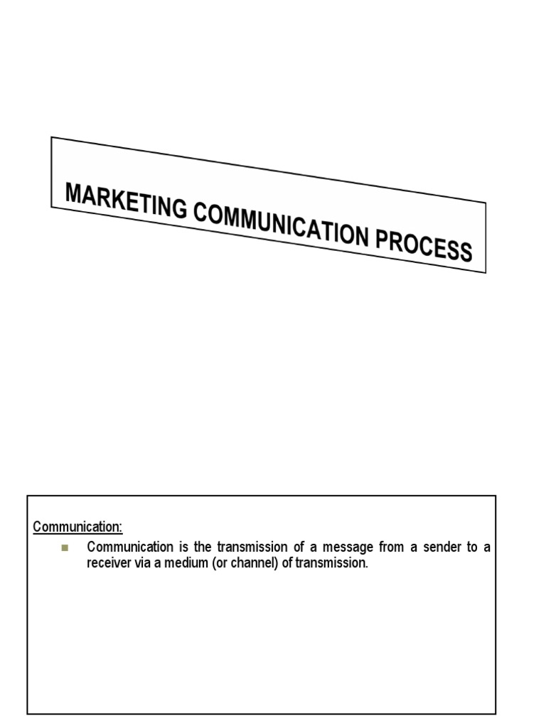 Marketing Communication Process | PDF | Advertising | Target Audience