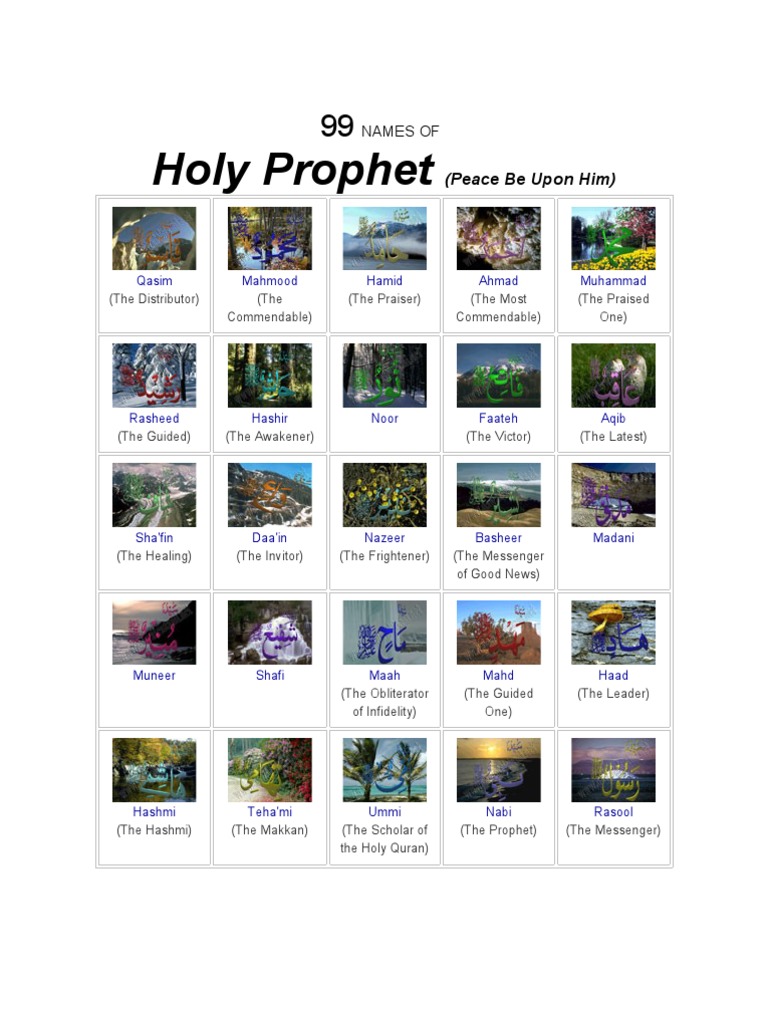 99 Names of The Holy Prophet PBUH | PDF
