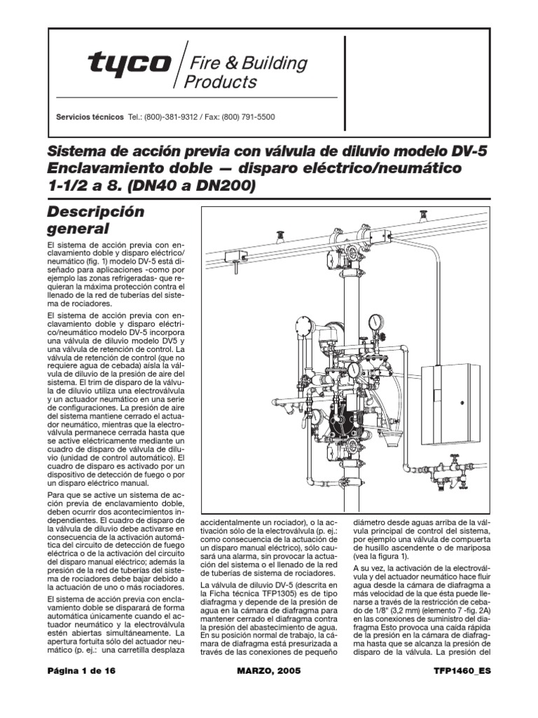 Descripción general de un sistema de acción previa con válvula de diluvio modelo DV-5 | PDF ...