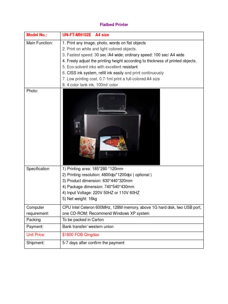 Flatbed Printer13 | PDF | Printer (Computing) | Media Technology