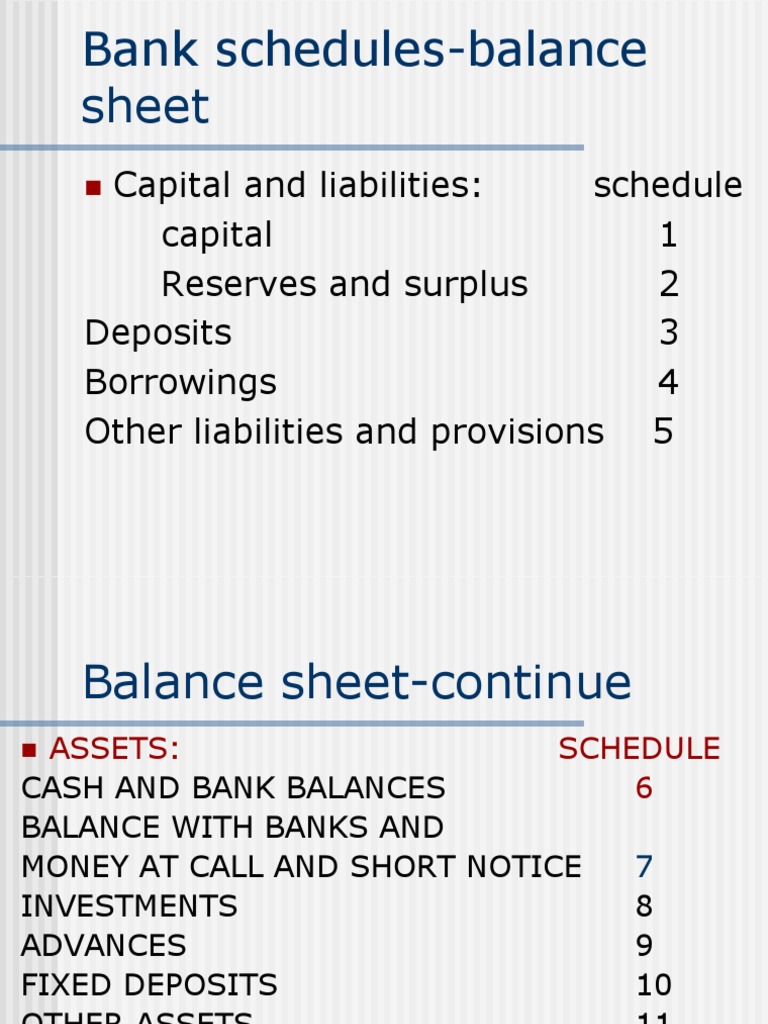 Bank Schedulesbalance Sheet 1219652260195566 8 | PDF