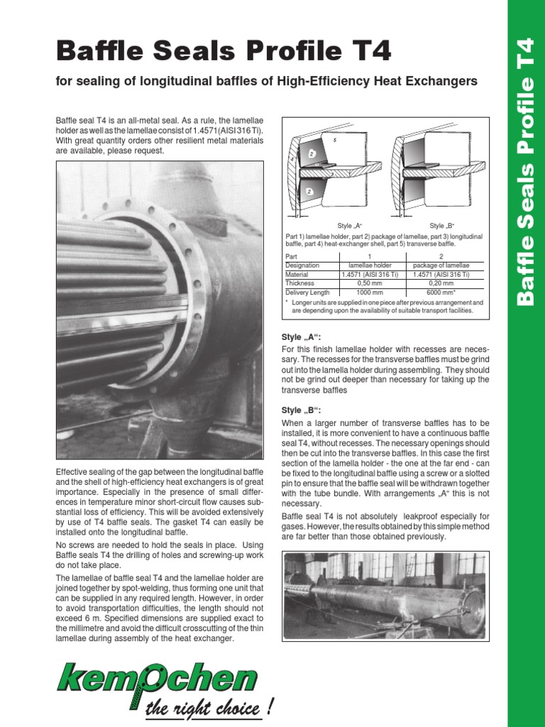 Baffle Seals Profile T4 | PDF