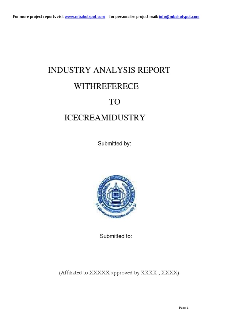 Industry Analysis On Ice Cream Industry MBAHOTSPOT | PDF | Swot ...