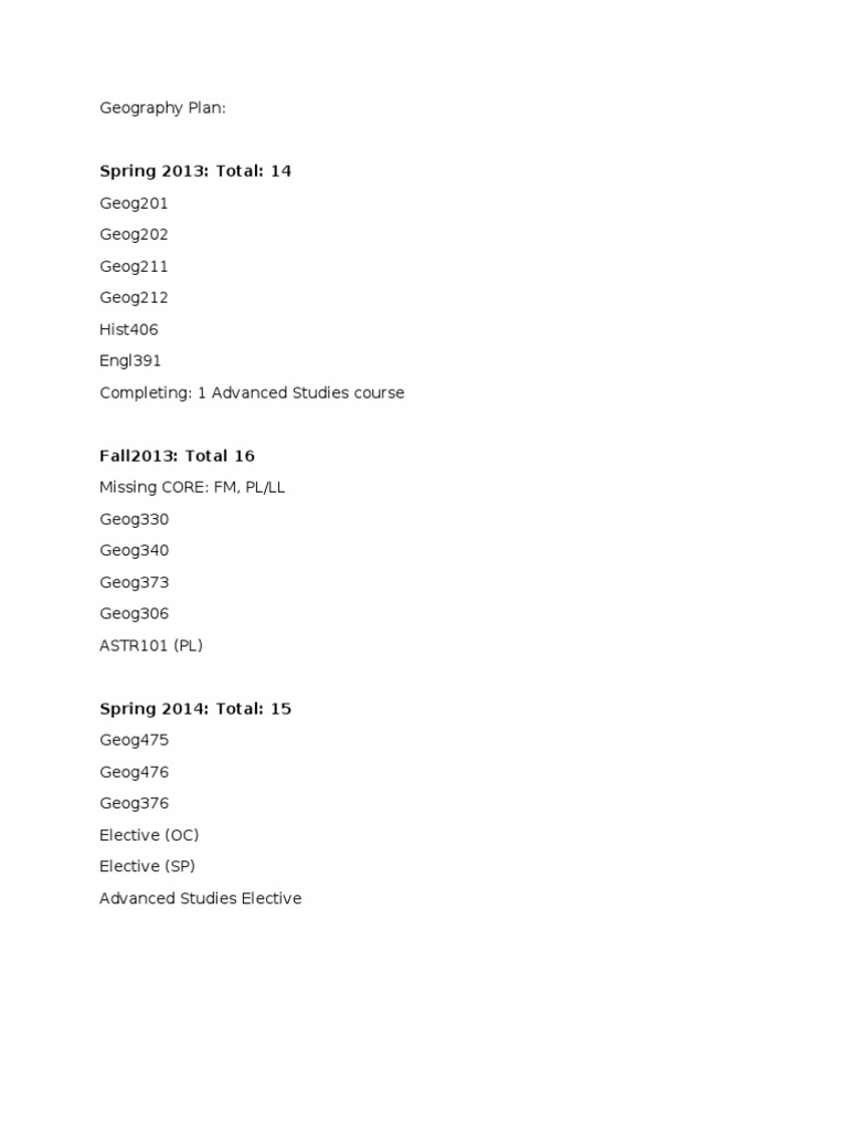 Geography Course Plan Overview 2013-2014 | PDF