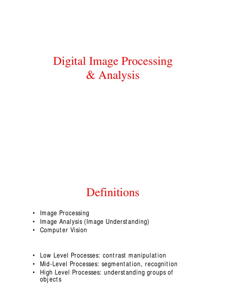 Digital Image Processing Overview | PDF