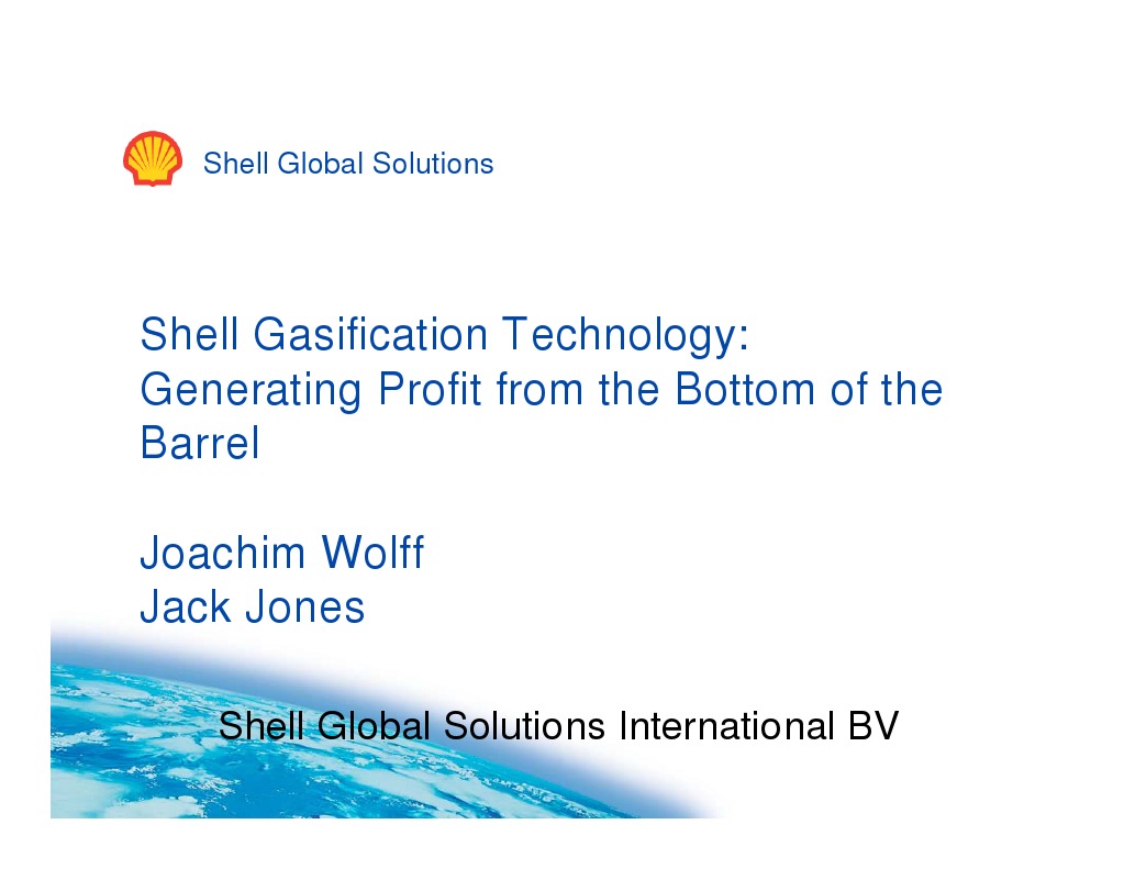 Shell Gasification Technology | PDF