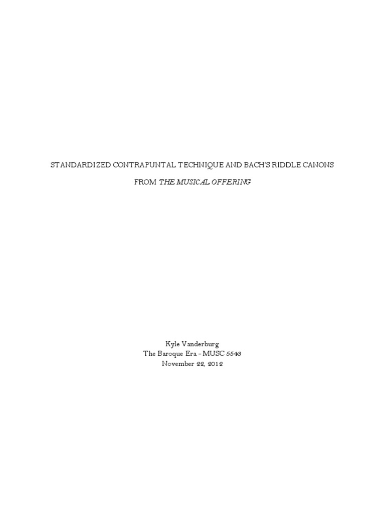 Bach's Riddle Canons Explored | PDF | Clef | Johann Sebastian Bach
