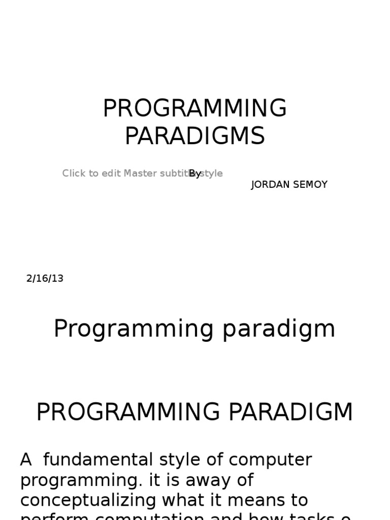 Programming Paradigms Pdf