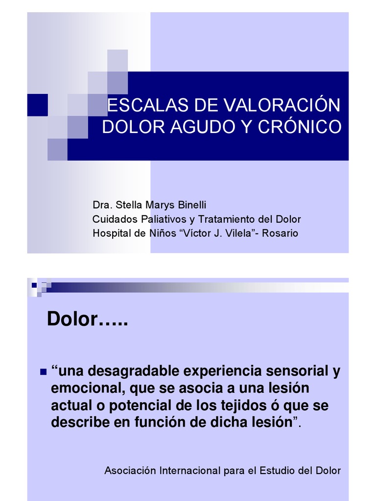 ESCALAS DEL DOLOR.pdf | Dolor | Especialidades Medicas