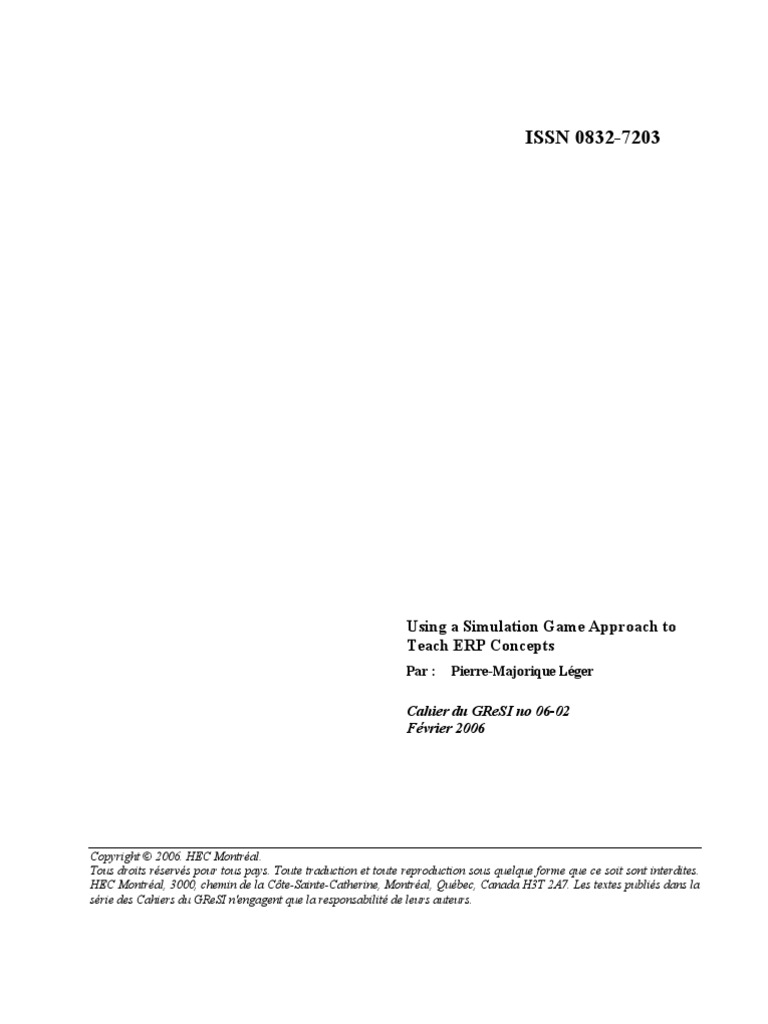 Description of SAP Simulation Game | PDF | Progiciel de gestion intégré ...