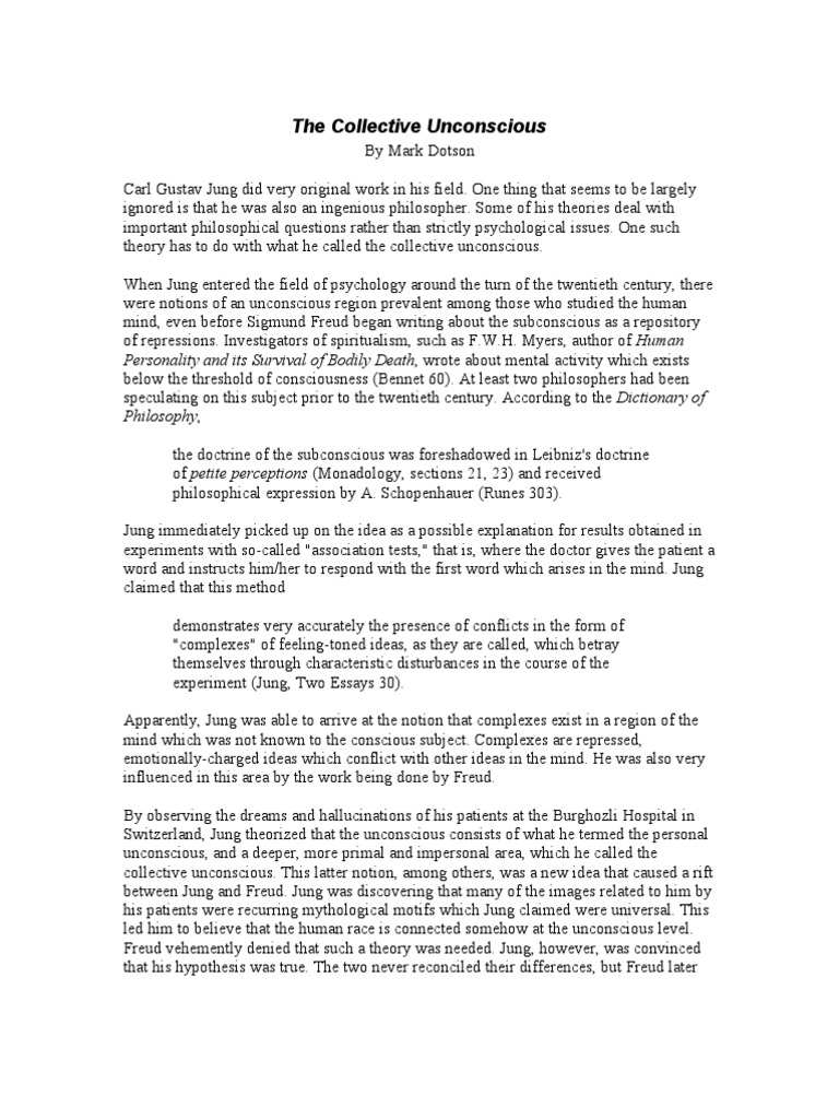 The Collective Unconscious | PDF | Unconscious Mind | Carl Jung