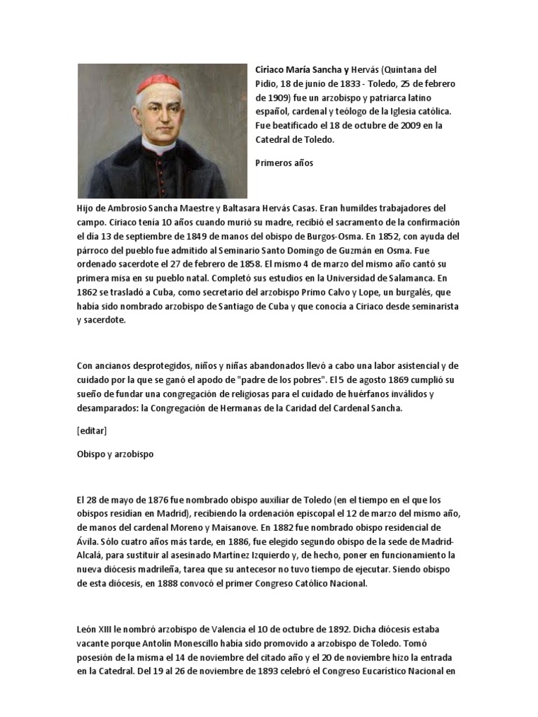 Ciriaco María Sancha y Hervás | Prestado | Comportamiento religioso y ...