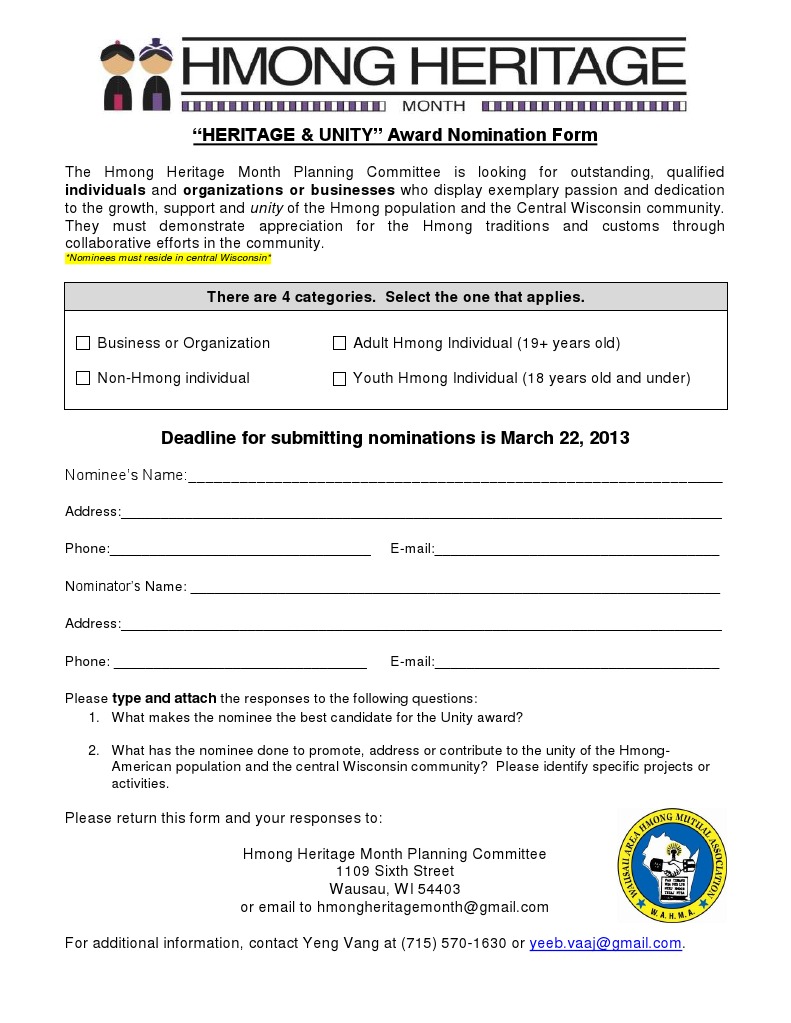 Heritage Nom Form-Revised | PDF