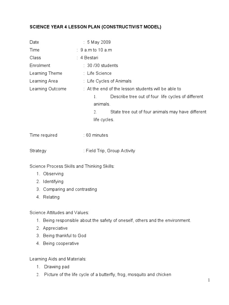 Grade 4 Life Cycle of Animals Lesson Plan | PDF | Lesson Plan | Butterfly