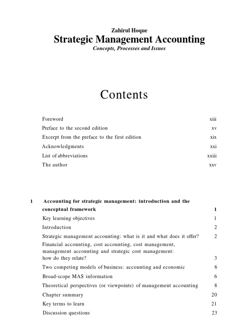 Strategic Management Accounting Insights | PDF | Management Accounting ...