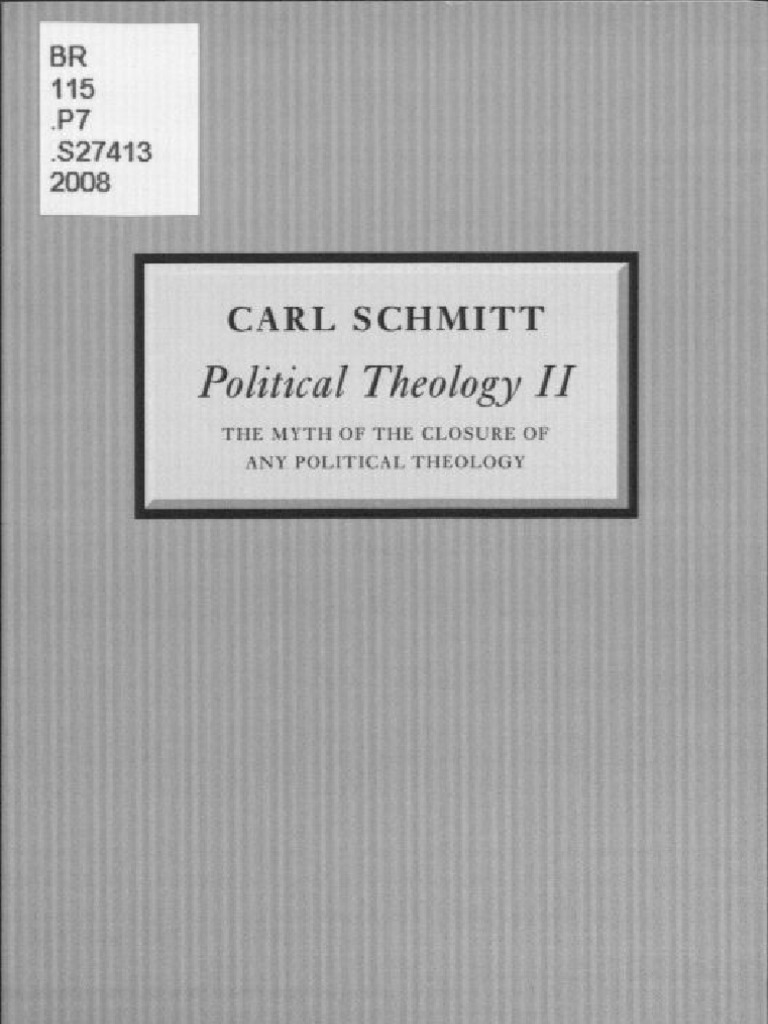 Schmitt - Political Theology II | PDF