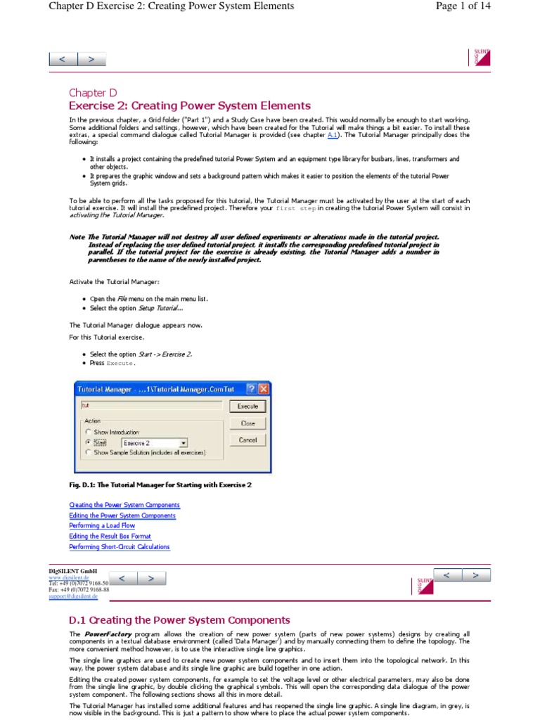 Exercise 2: Creating Power System Elements: Chapter D | PDF ...