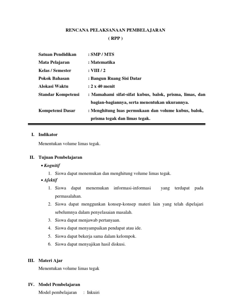 RPP Ind Inkuiri Fix | PDF