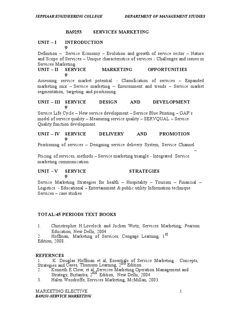 Service Marketing | PDF | Marketing | Sales