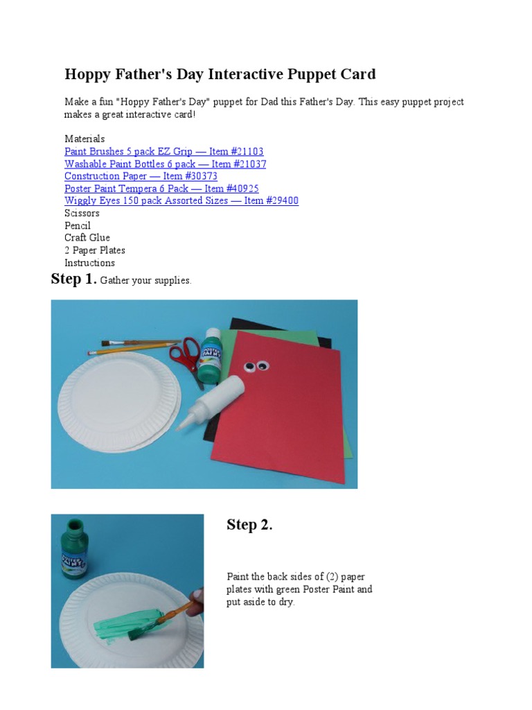 Hoppy Father's Day Frog Puppet Craft | PDF | Language Arts & Discipline ...