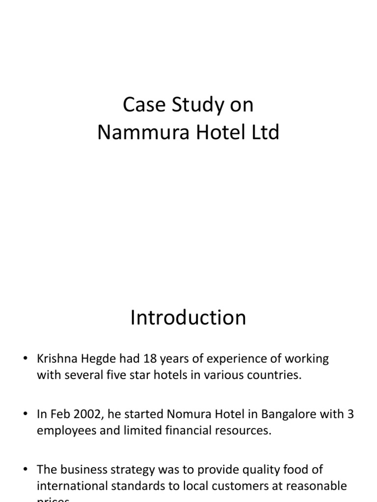 Case Study On Nammura Hotel | PDF | Market Segmentation | Hotel