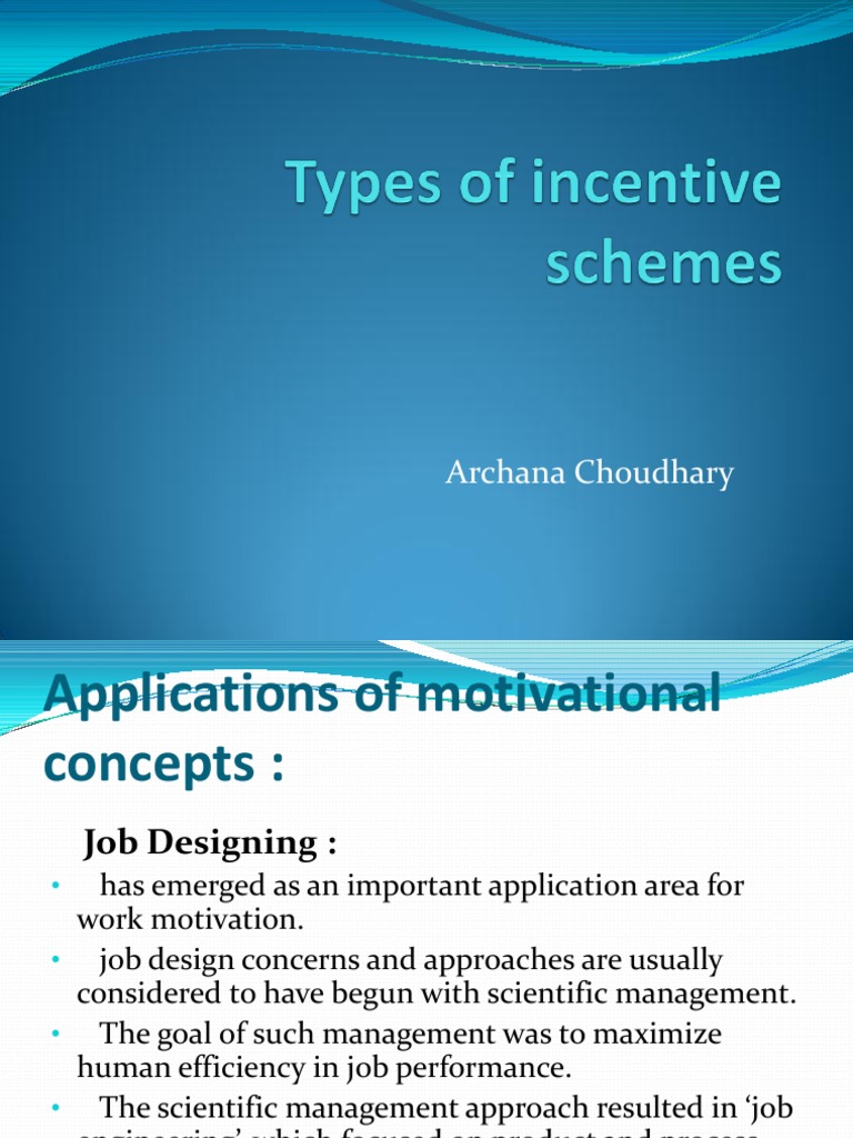 Types of Incentive Schemes | PDF | Piece Work | Employment