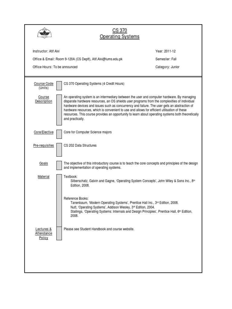 CS 370-Operating Systems | PDF | Thread (Computing) | Scheduling ...