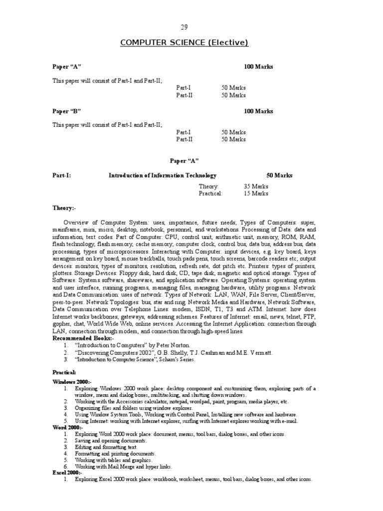 Computer Science (Elec) | PDF | Computer Network | Databases