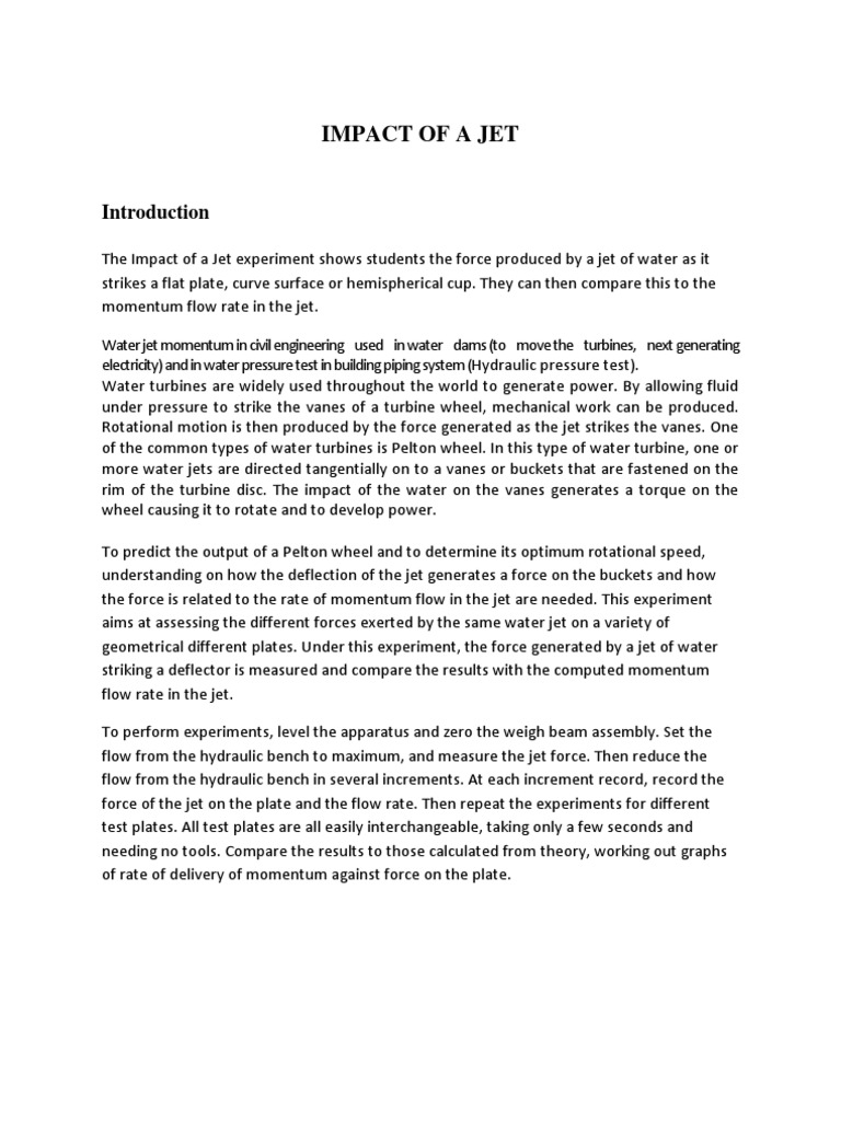 Impact of A Jet | PDF | Turbine | Jet Engine