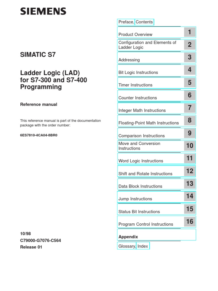 Siemens Simatic S 7 300 - 400 - Ladder Logic For S7-300 and S7-400 ...