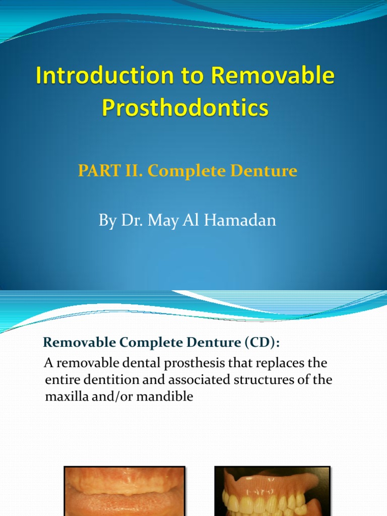 Introduction To Complete Denture | PDF