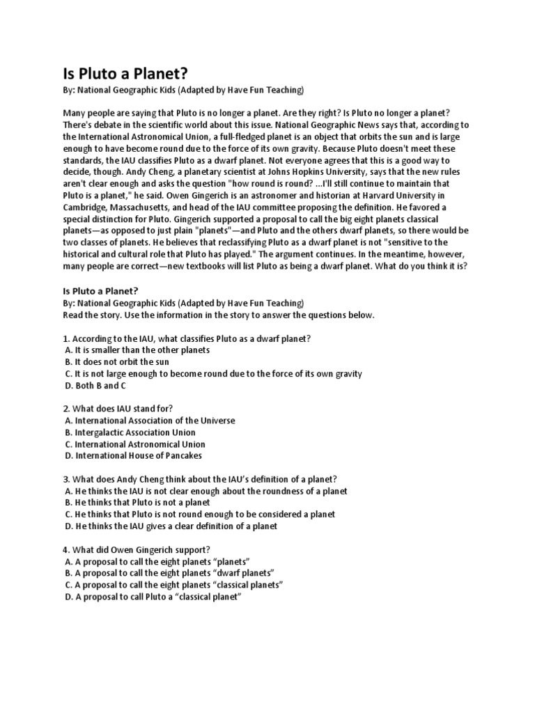Is Pluto A Planet | Download Free PDF | Pluto | Planets