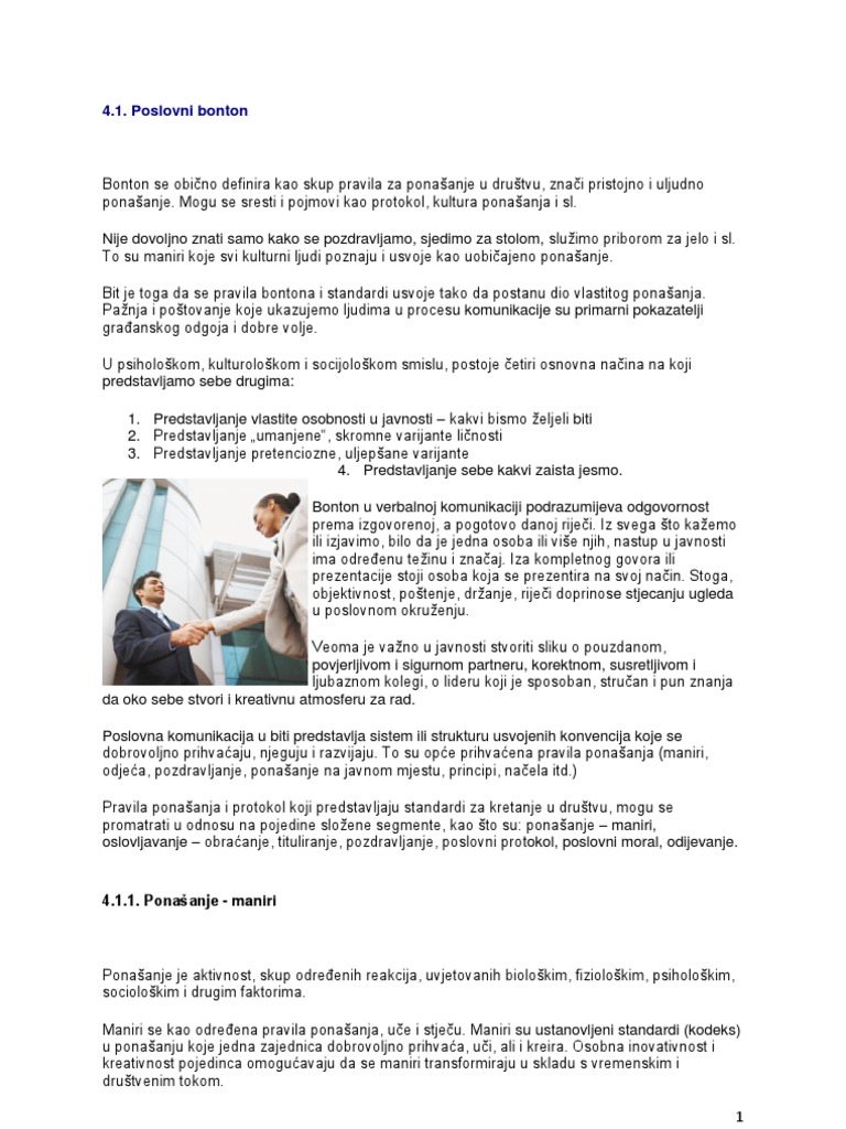 Poslovni Bonton | PDF