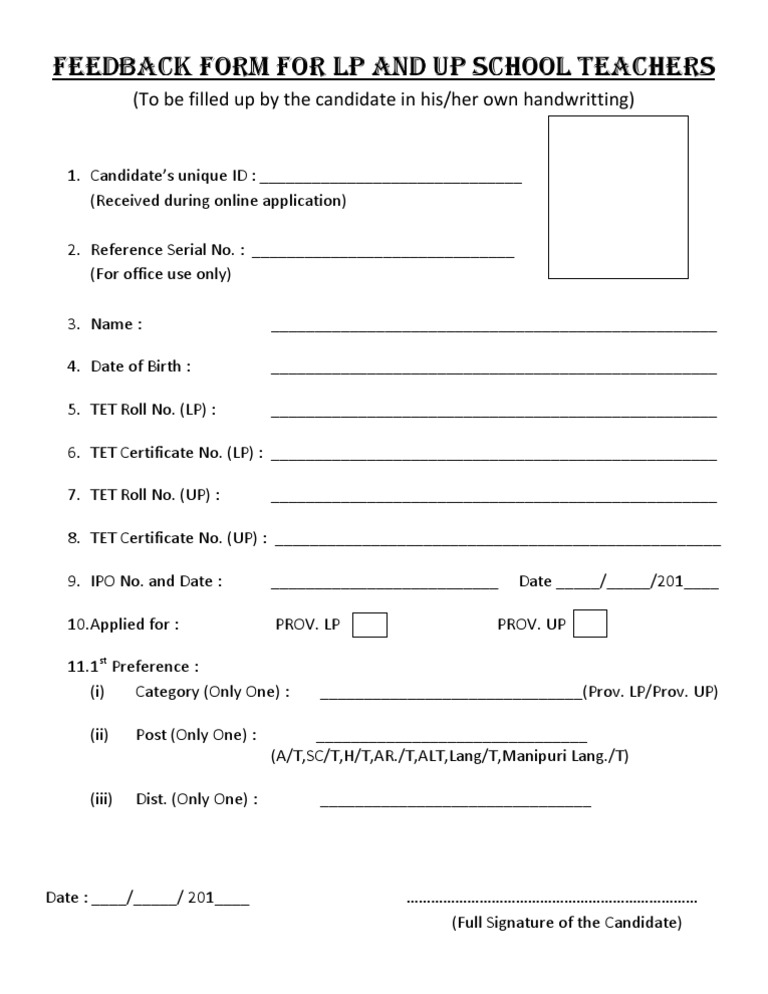 Feedback Form SSA | PDF