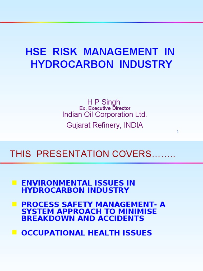 HSE Risk Management in Hydrocarbon Industry | PDF | Reliability ...