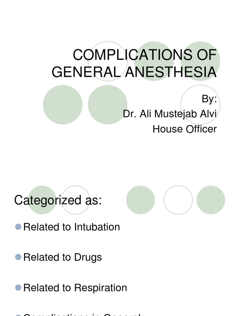 Complications of General Anesthesia | PDF