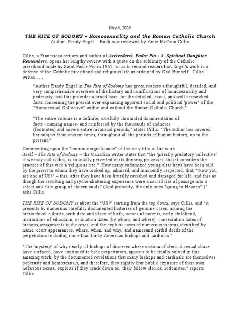 "THE RITE OF SODOMY - Homosexuality and The Roman Catholic Church ...