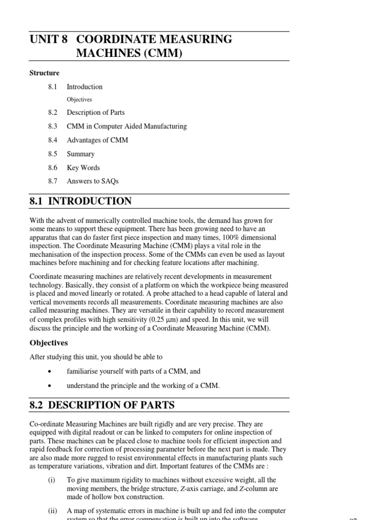 CMM Basics and Types | PDF