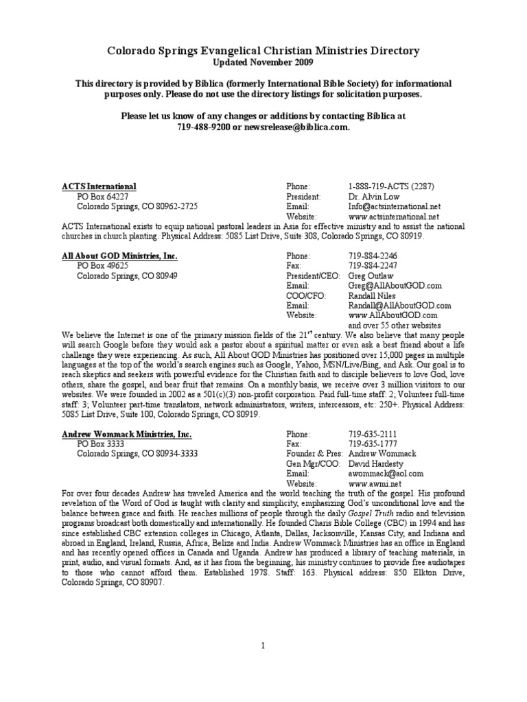 Christian Ministry List!! | PDF | Inter Varsity Christian Fellowship ...