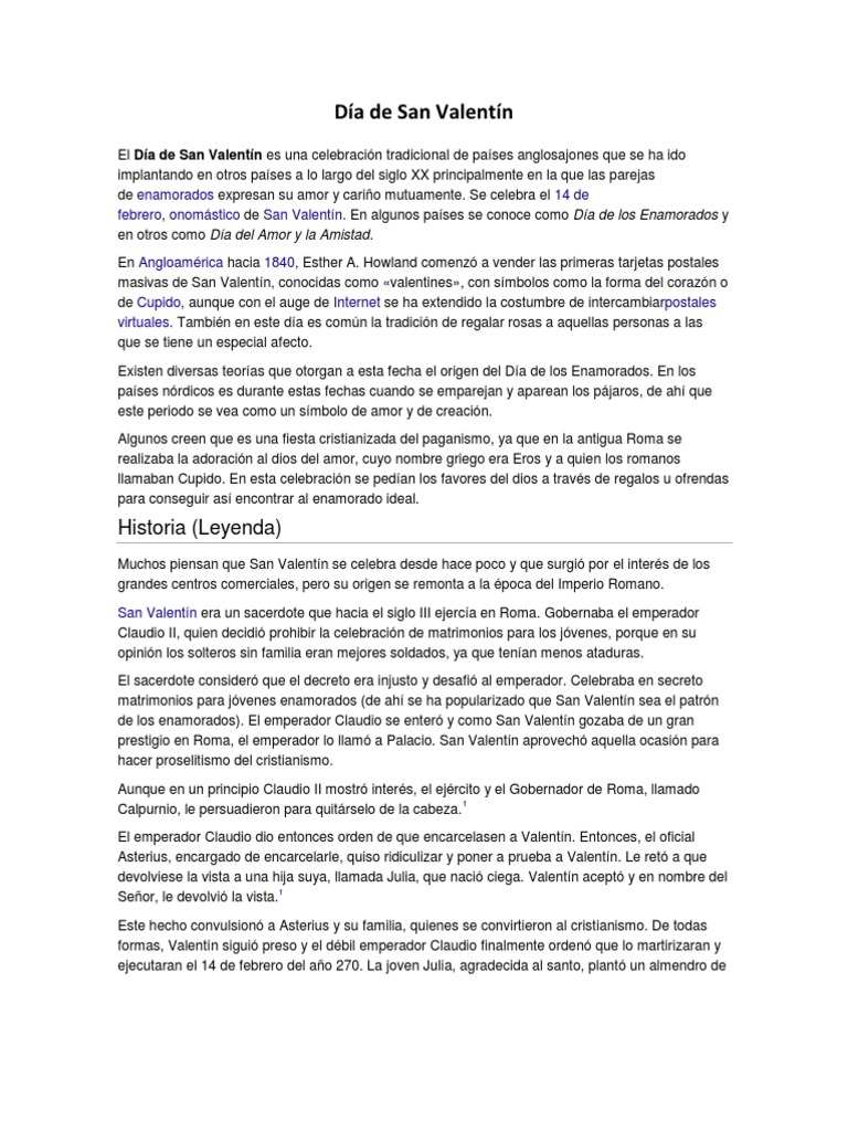 San Valentin | PDF | día de San Valentín | Religión y creencia