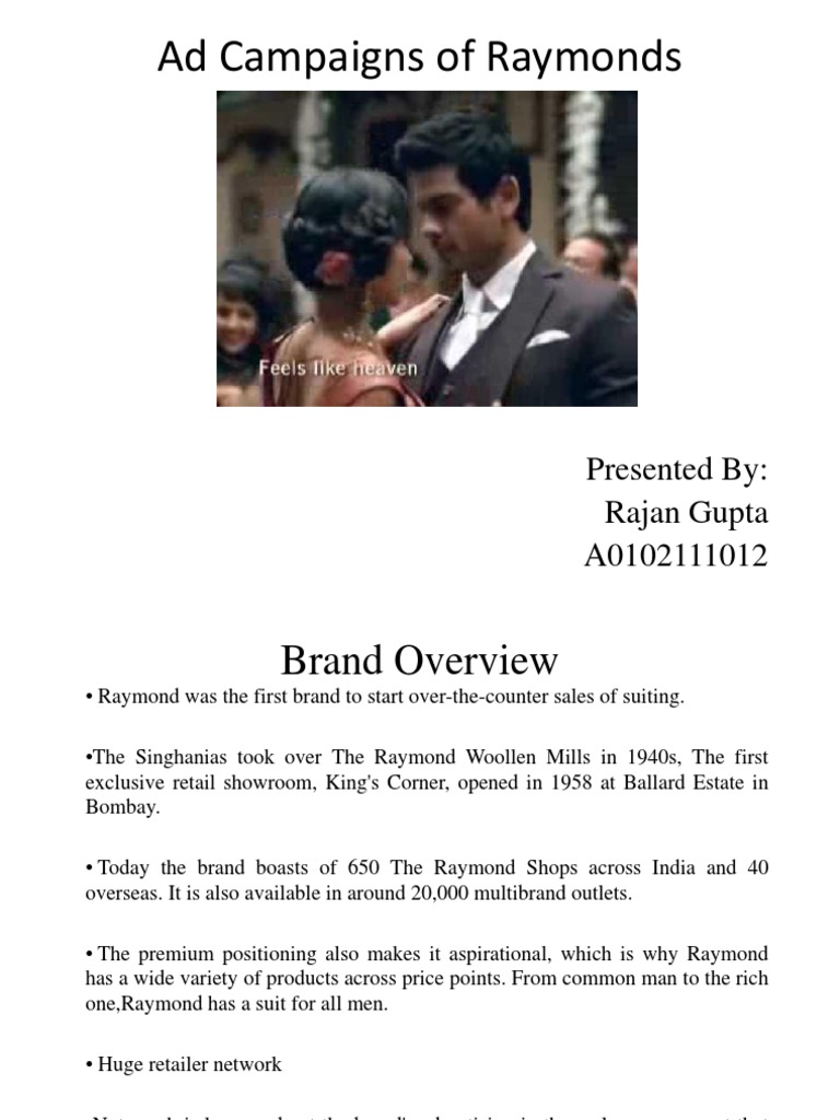 Raymond's "The Complete Man" Campaign | PDF | Advertising | Brand