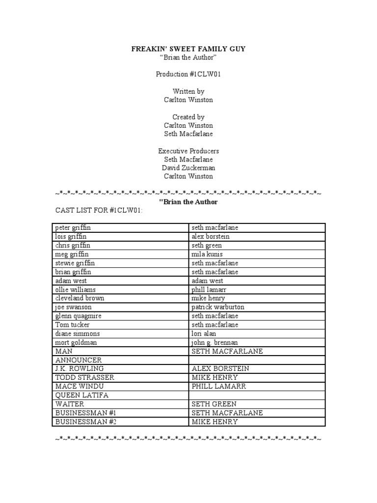 Freakin' Sweet Family Guy | PDF | Meg Griffin | American Television ...