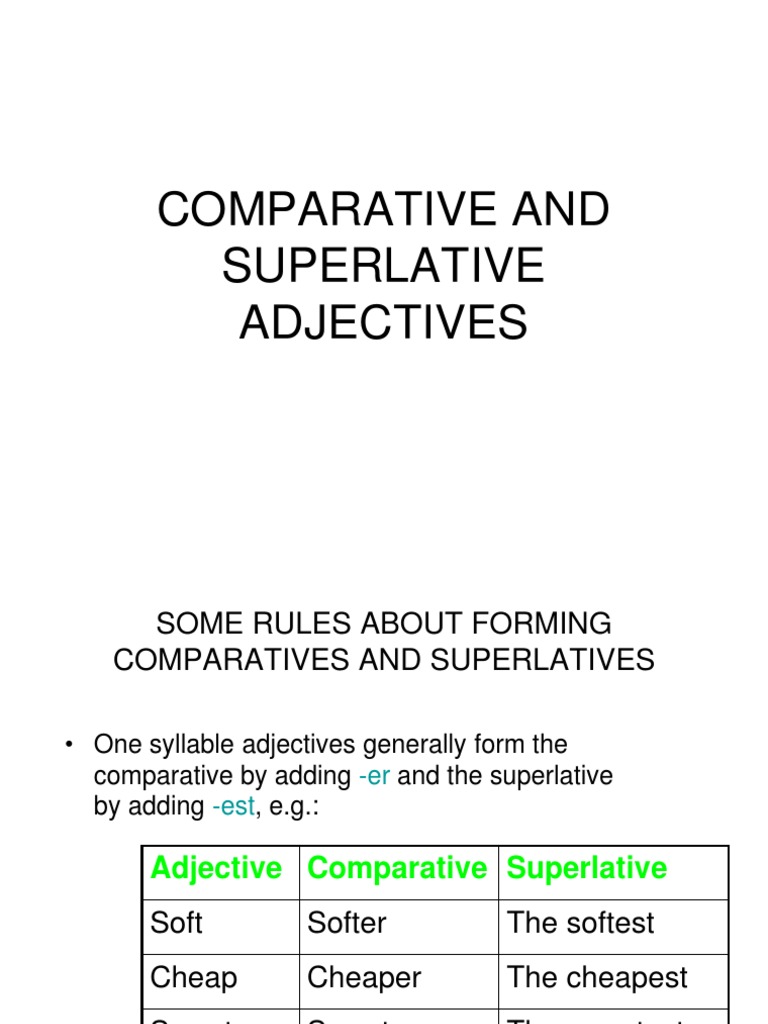 Comparative and Superlative Rules | PDF | Languages | Language Arts ...