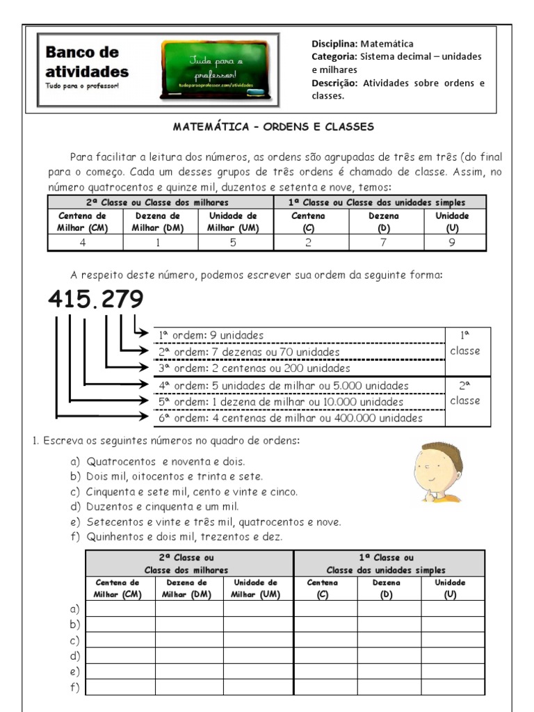 Sistema Decimal - Ordens e Classes | PDF
