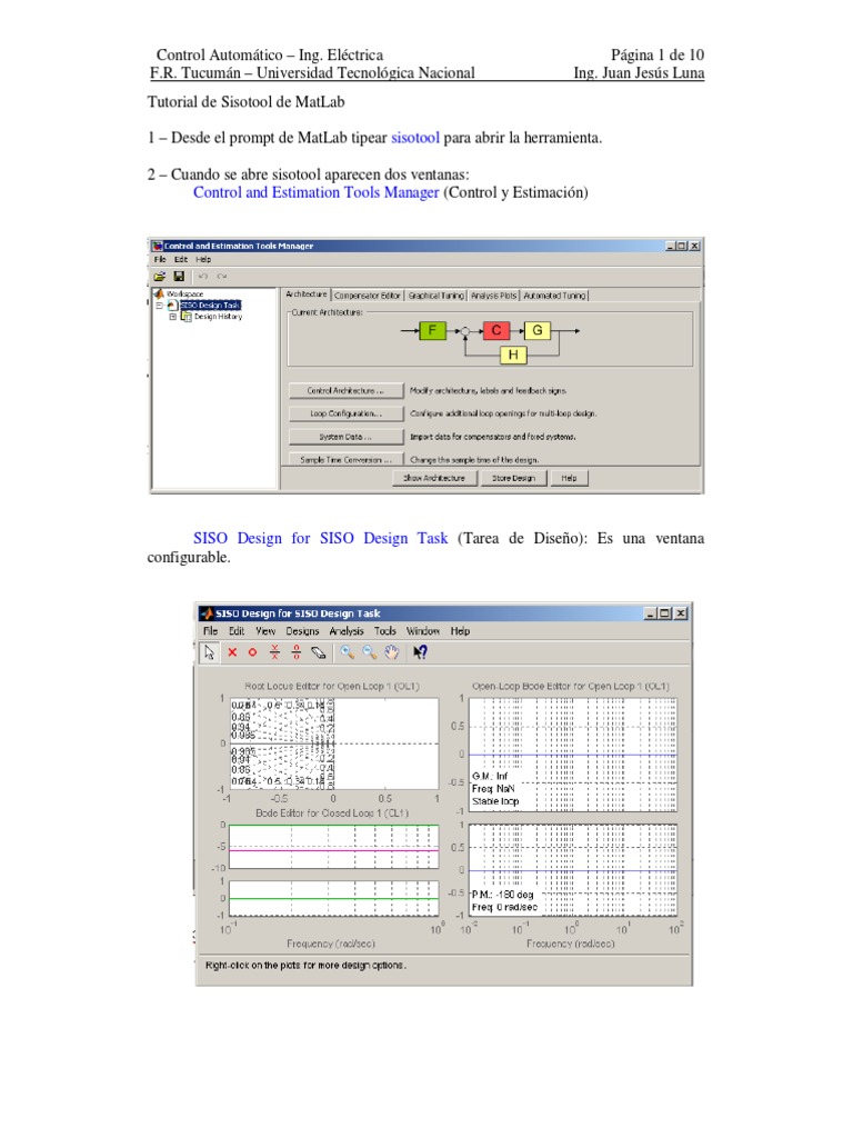 Tutorial de Sisotool de MatLab | PDF | Matemáticas Aplicadas ...