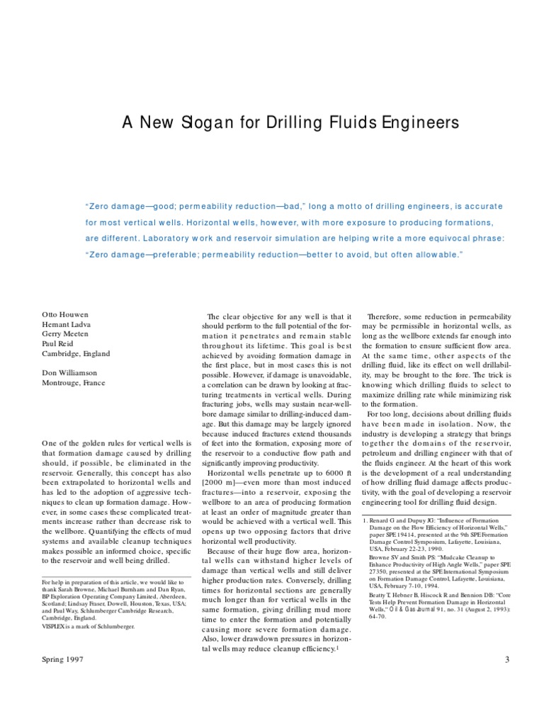 A New Slogan For Drilling Fluids Engineers | PDF | Oil Well | Petroleum ...